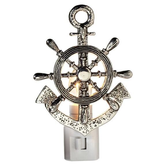 Midwest CBK | Accents | Captains Ships Wheel And Anchor Electric 7 Watt ...